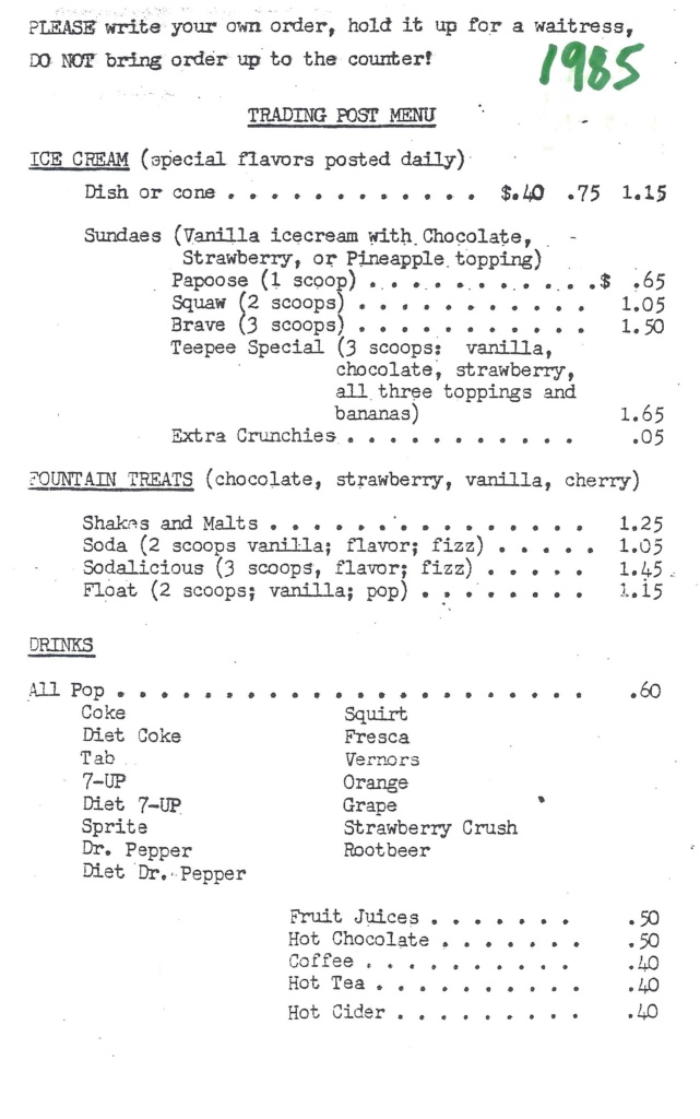 Evolution of the Trading Post Menu - Camp Arcadia