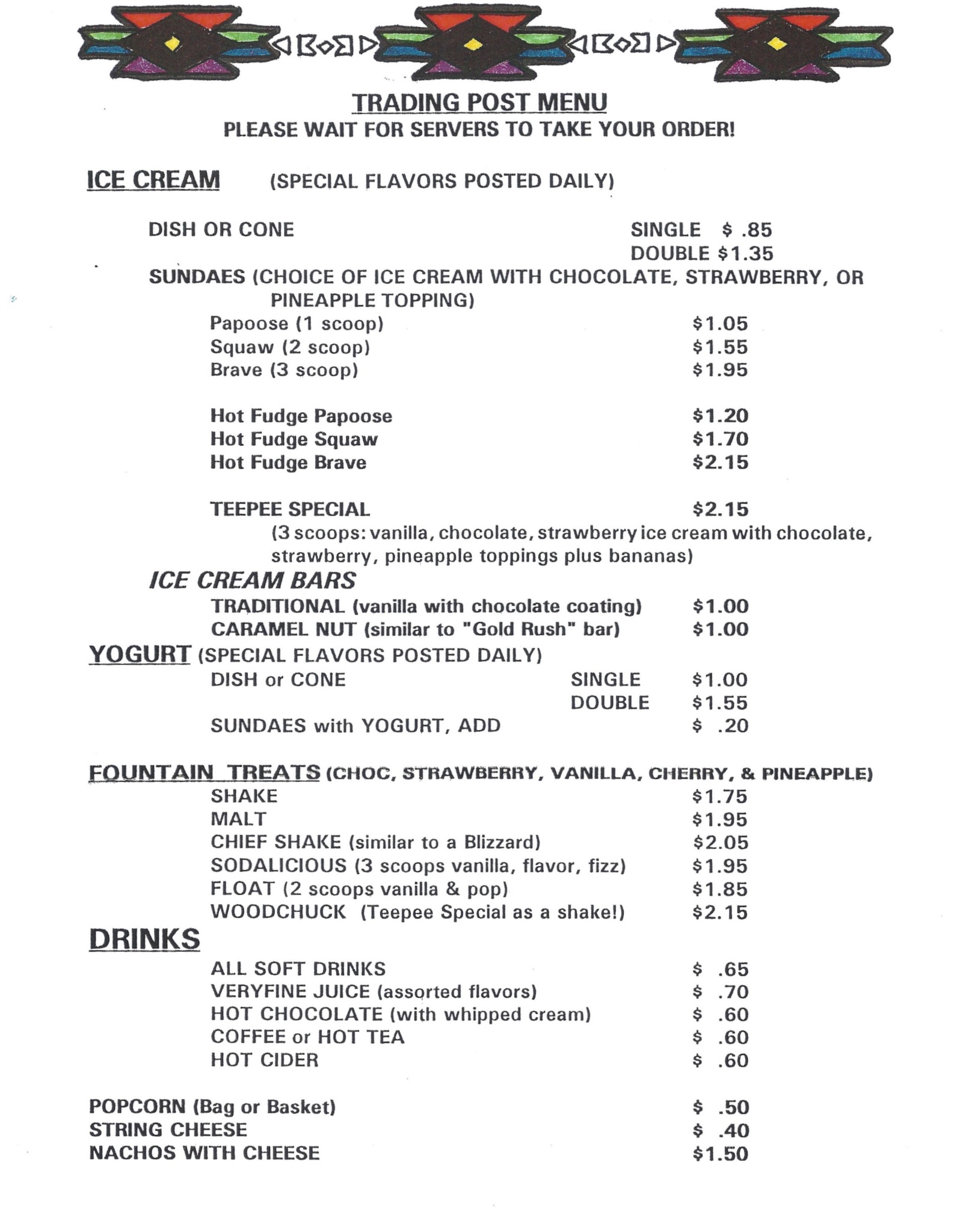 Evolution of the Trading Post Menu - Camp Arcadia