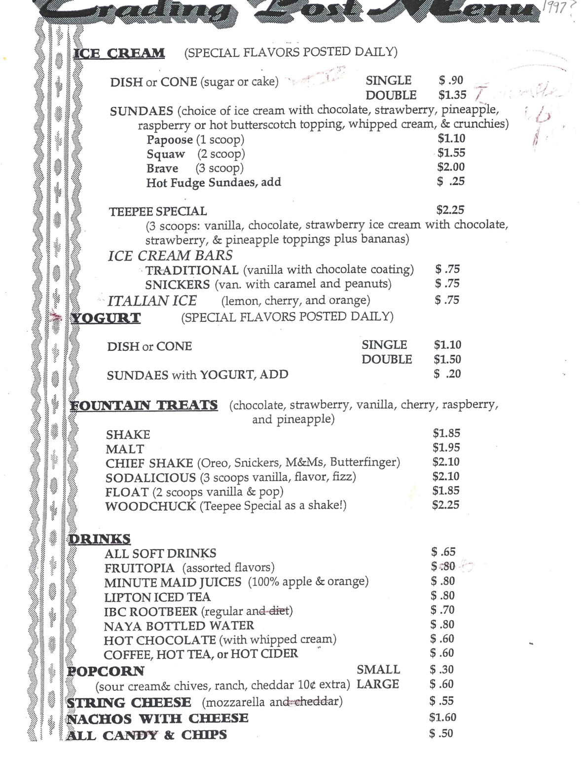 Evolution of the Trading Post Menu - Camp Arcadia